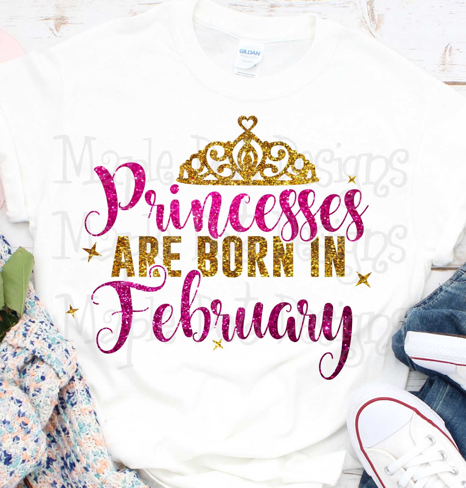 Princesses are born in February svg February birthday svg | Etsy
