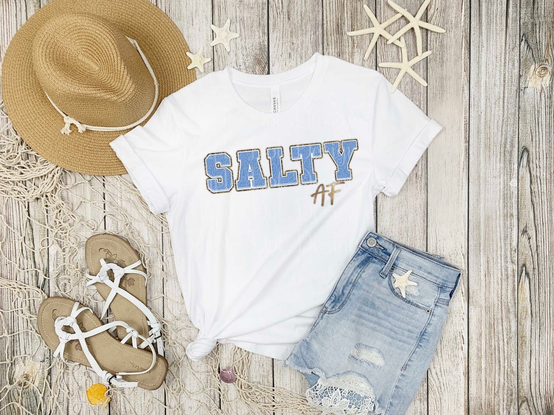 Salty AF PNG | Chenille Letters PNG | Varsity Letters Salty | 3D ...
