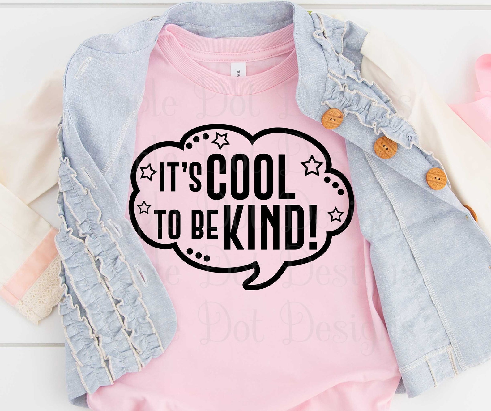 Anti-bullying SVG It's Cool to Be Kind SVG Pink Shirt - Etsy