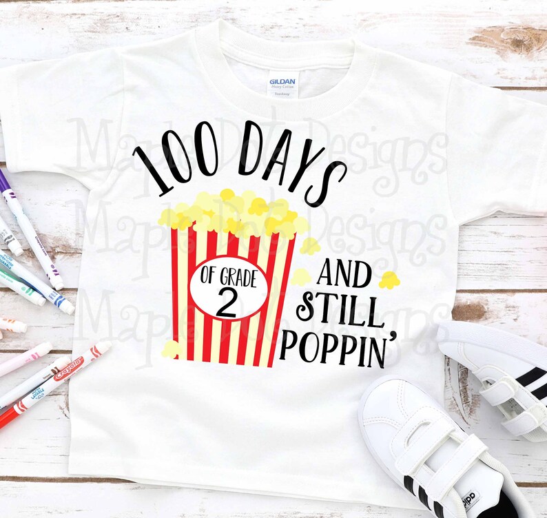 100 Days and Still Poppin Svg 100 Days of School Svg Popcorn | Etsy