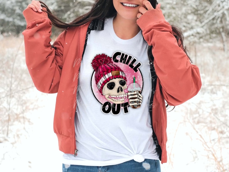 Chill Out Skeleton PNG Winter Skeleton Sublimation Winter - Etsy