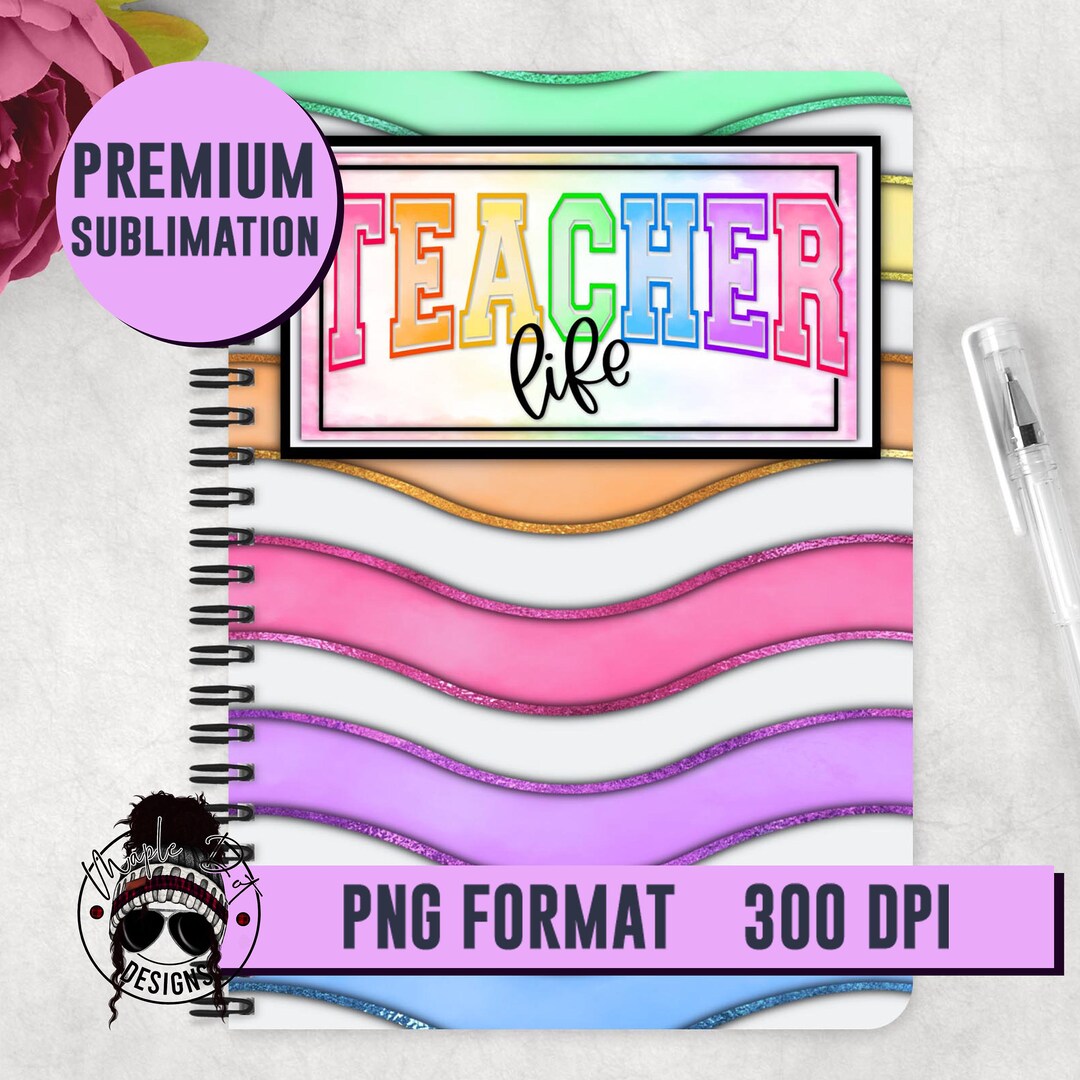 Teacher Life Coil Notebook Covers Journal Cover Sublimation Design - Etsy