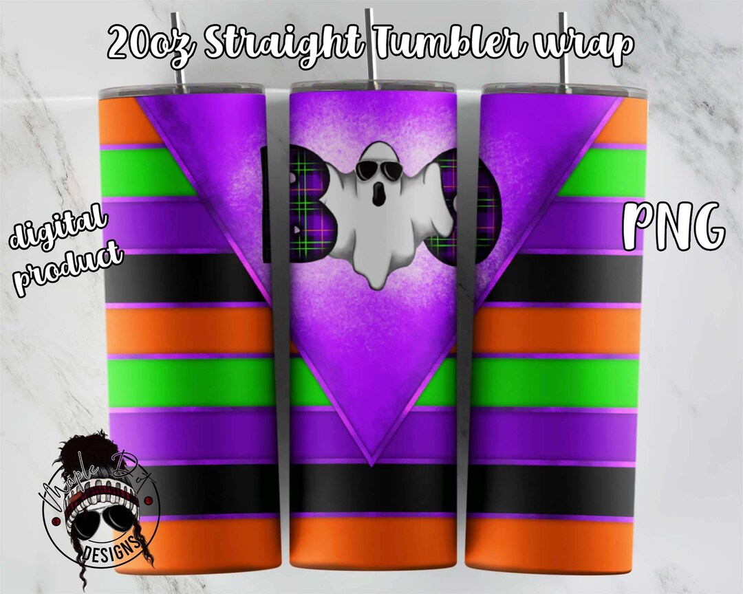 20oz Skinny Tumbler Wrap | Halloween Tumbler Wrap | Striped Halloween ...