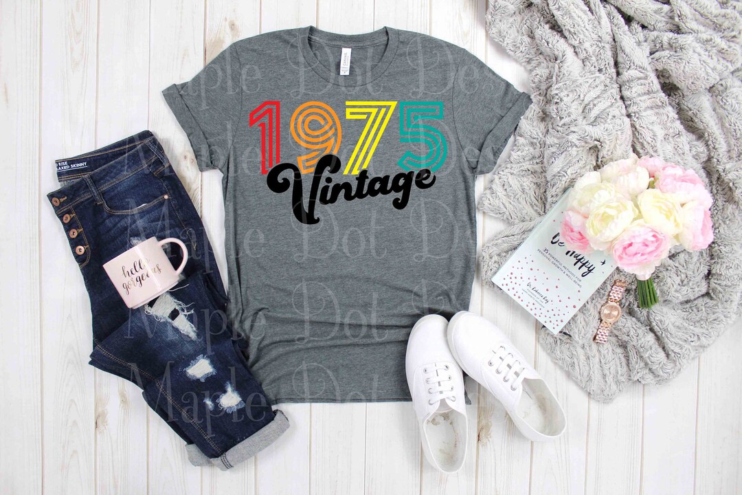 Vintage 1975 Svg, Vintage Birthday Svg, Vintage Svg, 45th Birthday Svg ...