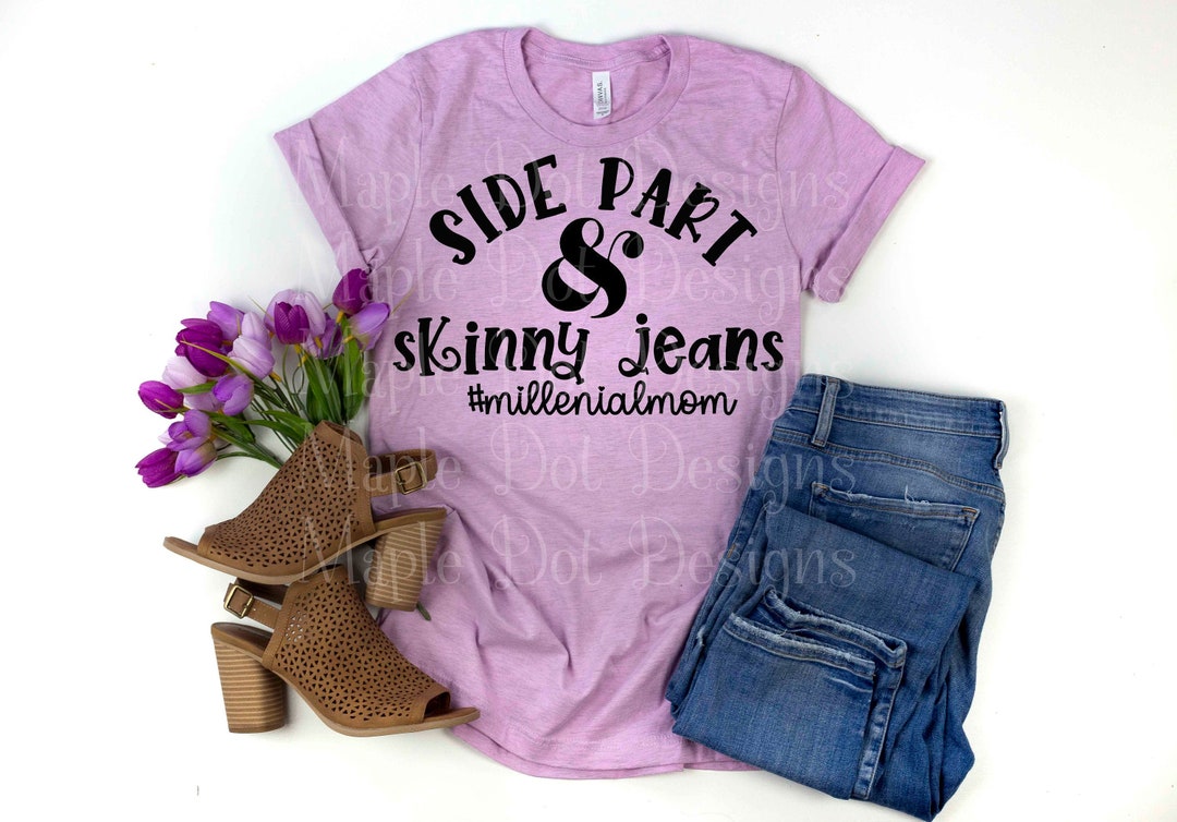 Side Part & Skinny Jeans SVG | Millennial Mom SVG | Skinny Jeans ...