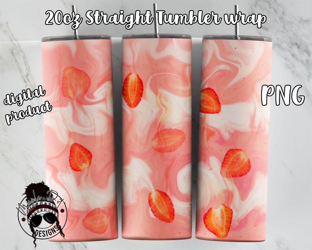 20oz Skinny Tumbler Wrap / Strawberry Milkshake Tumbler Wrap ...