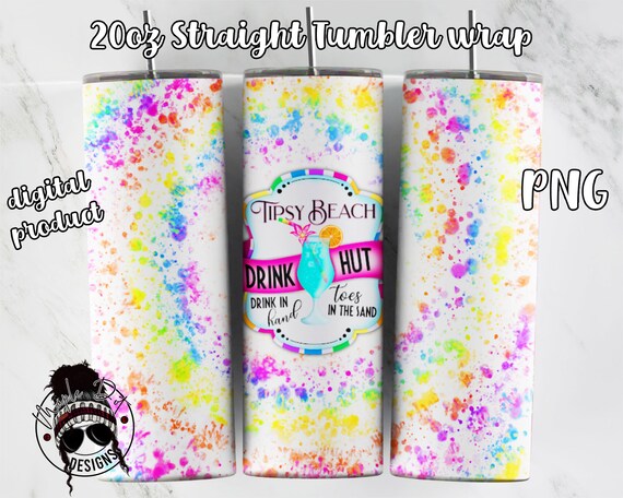 Tipsy Beach Label Tumbler Wrap PNG Tumbler Sublimation | Etsy
