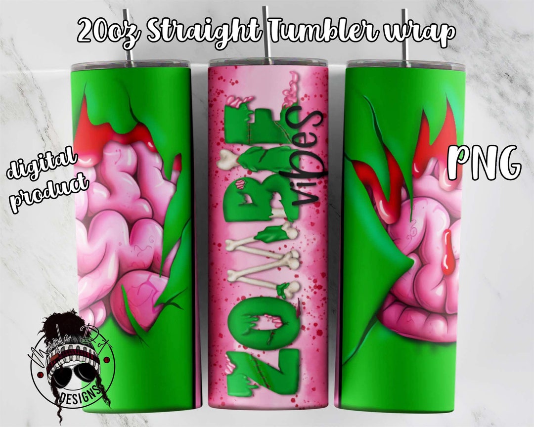 Zombie Vibes Tumbler Wrap | Halloween Tumbler Wrap | 20oz Straight ...