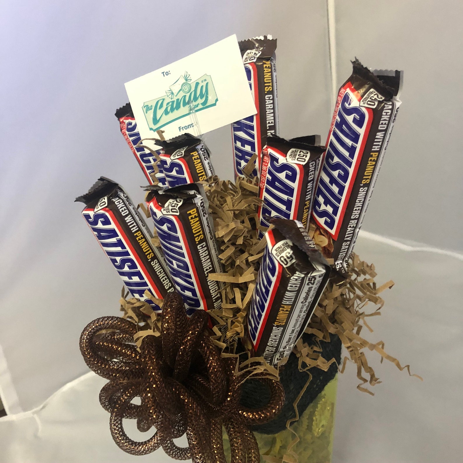 Snickers Vase Corporate Gift Candy Arrangement Chocolate Lovers Thank ...