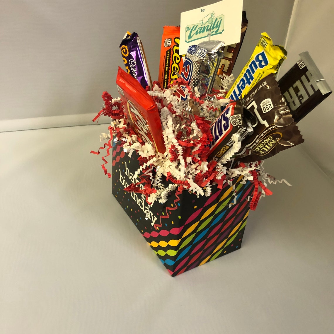 Happy Birthday Candy Arrangement Gift Box - Etsy