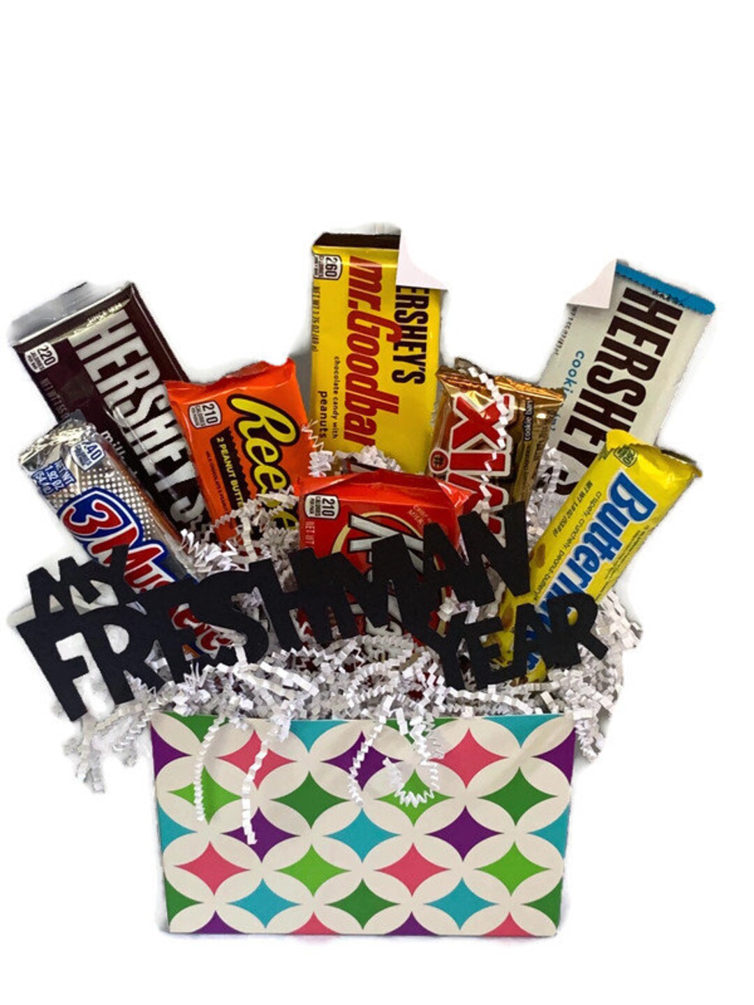 My Freshman Year School Candy Arrangement Gift Box With Chocolate Bars ...