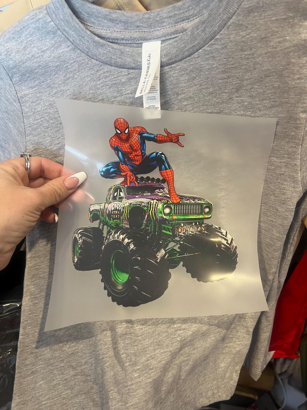 Spider Man Monster Truck Ready to Press DTF Transfer Tshirt Transfer ...