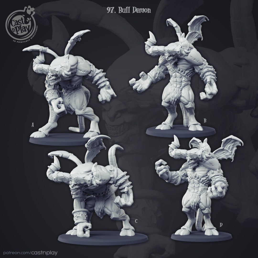 Bull Demon Miniature for Dungeons and Dragons - Etsy