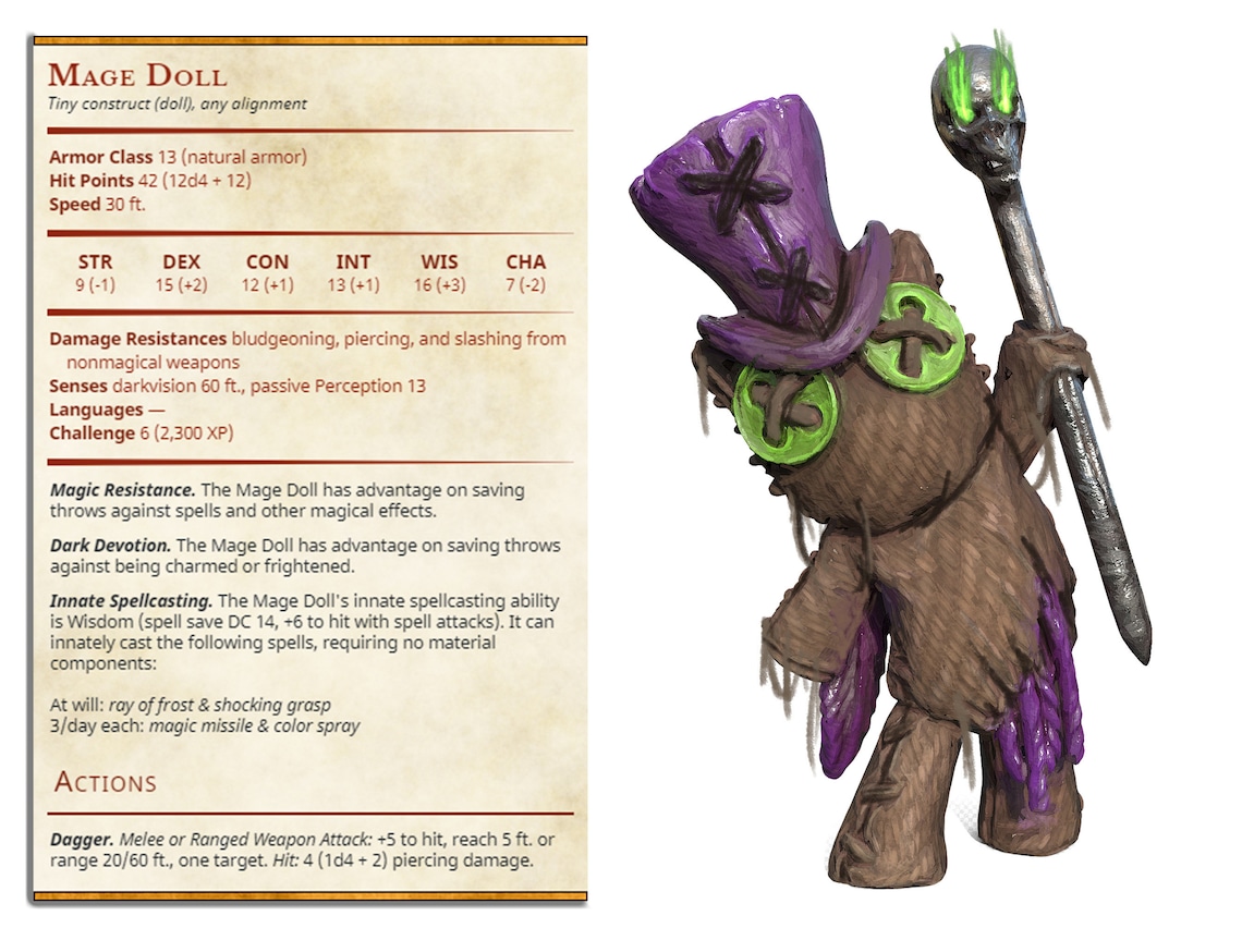 Voodoo Dolls 5-pack Models for Dungeons and Dragons - Etsy