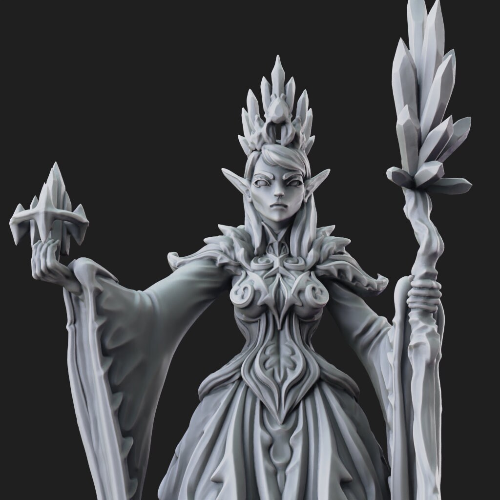 Winter Eladrin Miniature for Dungeons and Dragons - Etsy