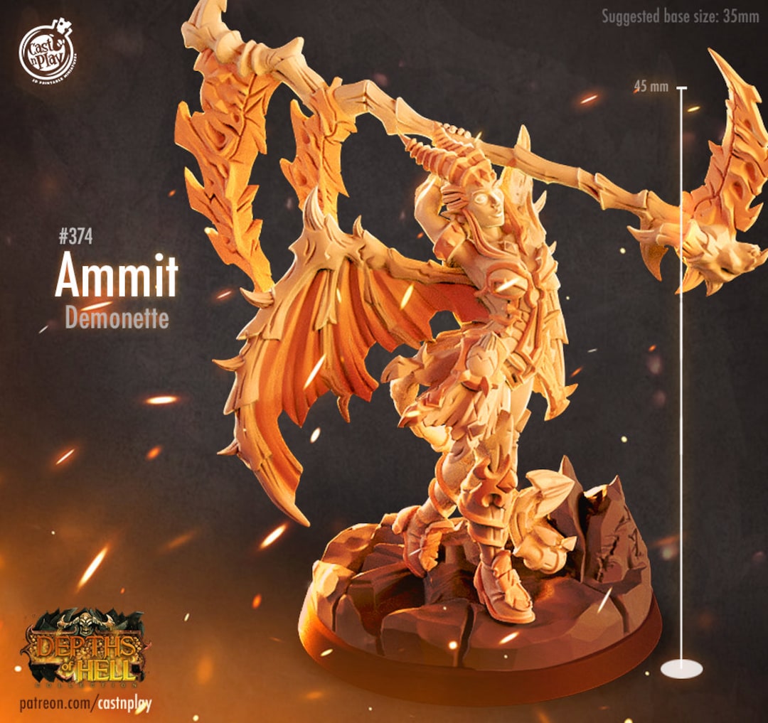 Demonette "ammit" for Dungeons and Dragons | Pathfinder - Etsy