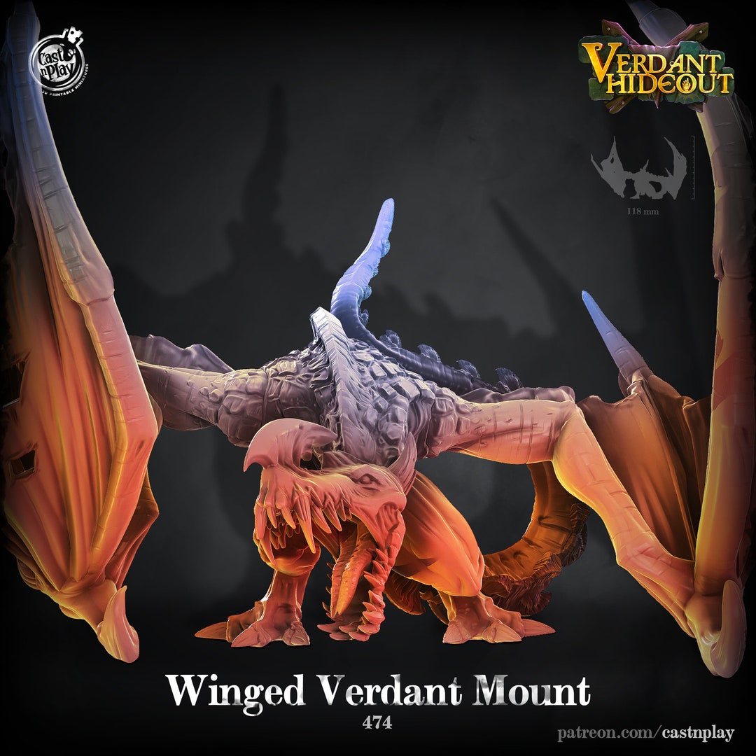Winged Verdant Mount for Dungeons and Dragons | Pathfinder - Etsy