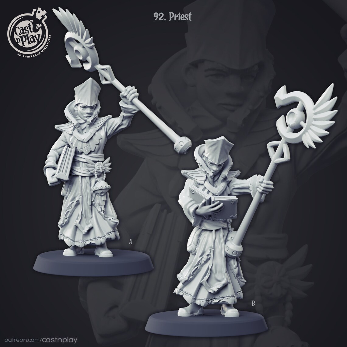 Priest Miniature for Dungeons and Dragons - Etsy