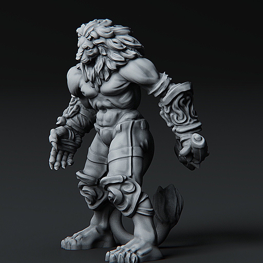 Leonidal Agathion Miniature for Pathfinder | Dungeons and Dragons - Etsy