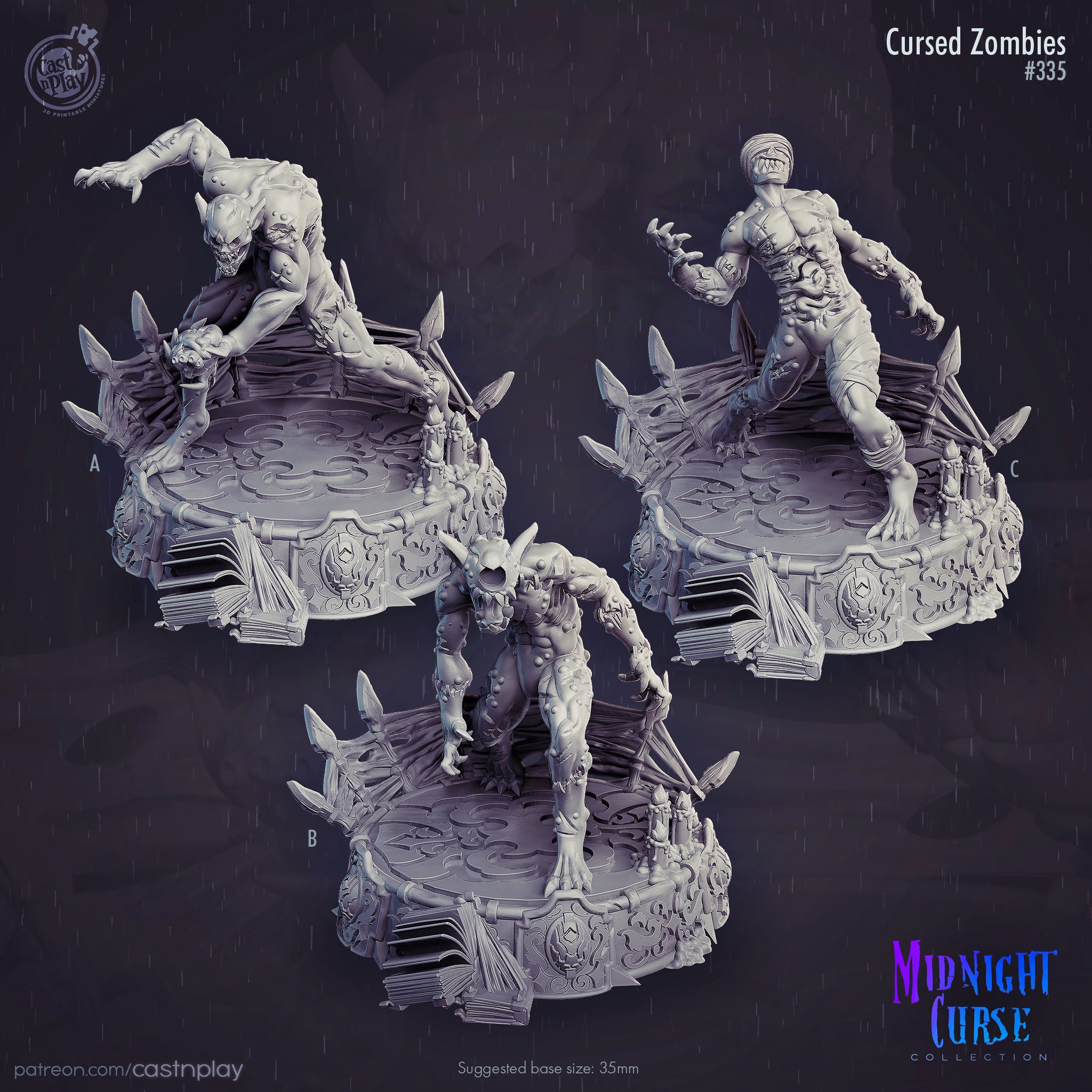Cursed Zombies for Dungeons and Dragons | Pathfinder - Etsy