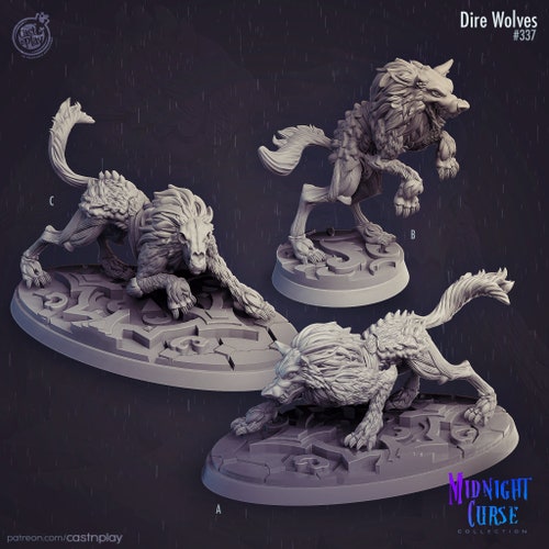 Dire Wolves for Dungeons and Dragons Pathfinder - Etsy