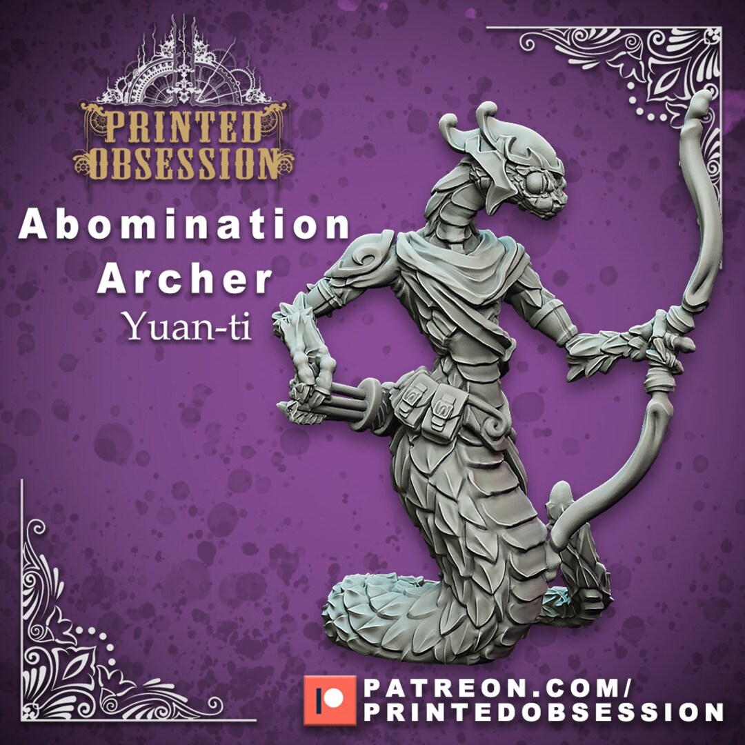 Yuan-ti Abomination Archer Miniature for Dungeons and Dragons - Etsy Yuan-ti Abomination Archer Miniature for Dungeons and Dragons - Etsy