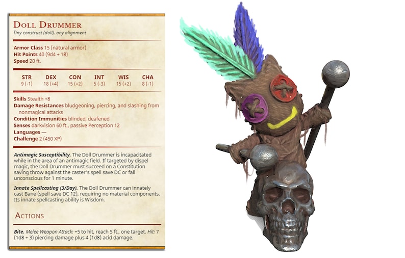 Voodoo Dolls (5-pack) Models for Dungeons and Dragons | Pathfinder - Etsy