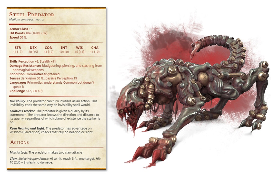 Steel Predator Model for Dungeons and Dragons - Etsy