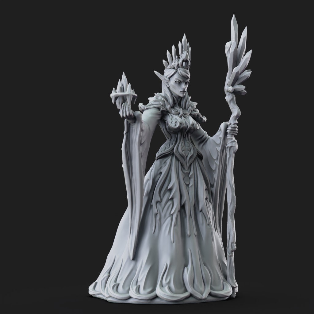 Winter Eladrin Miniature for Dungeons and Dragons - Etsy