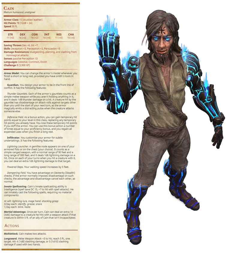 SCP-073 cain Model for Dungeons and Dragons - Etsy