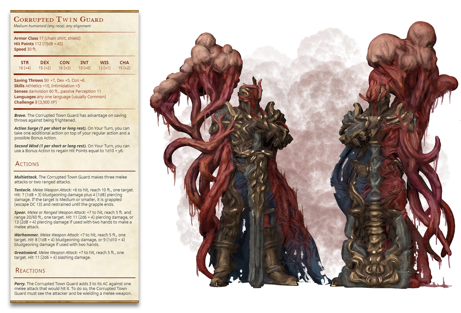 The Twin Guard Corrupted for Dungeons and Dragons | Pathfinder - Etsy