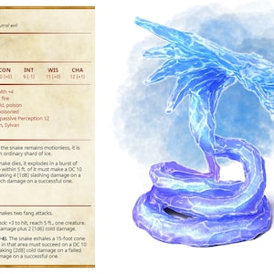 Icicle Snake Model for Dungeons and Dragons - Etsy