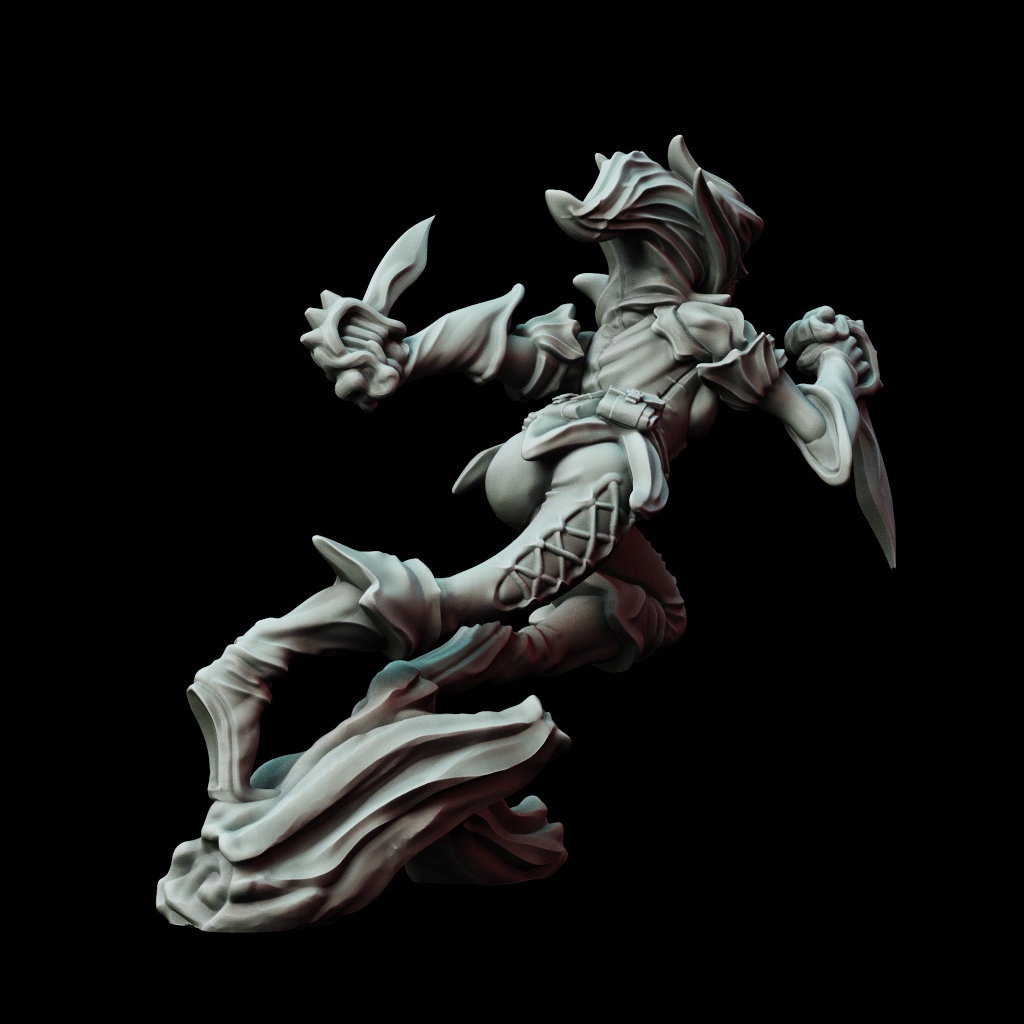 Female Elf Rogue quicksilver Miniature for - Etsy