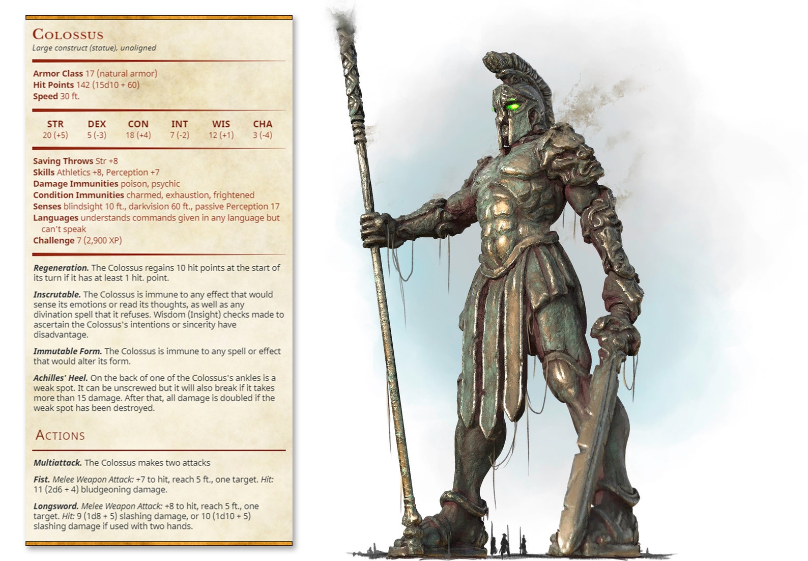 MASSIVE Colossus Model for Dungeons and Dragons 236mm in Height - Etsy