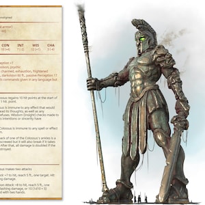MASSIVE Colossus Model for Dungeons and Dragons (236mm in Height) - Etsy