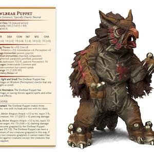 Owlbear Puppet for Dungeons and Dragons | Pathfinder - Etsy
