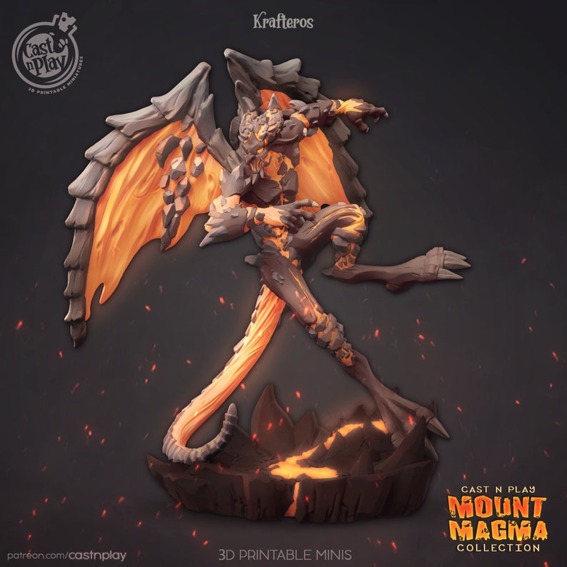 Magma Devil "kafteros" for Dungeons and Dragons | Pathfinder - Etsy