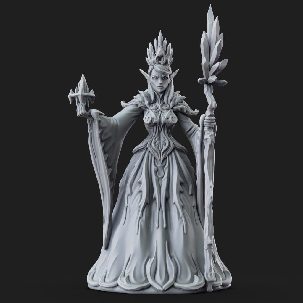 Winter Eladrin Miniature for Dungeons and Dragons - Etsy