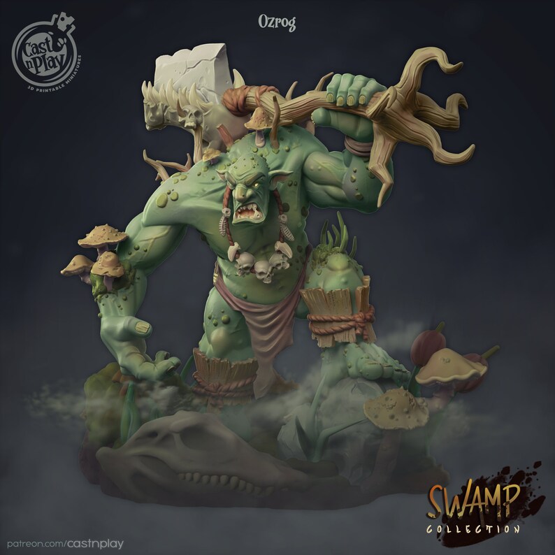 Swamp Troll ozrog Miniature for Dungeons and - Etsy