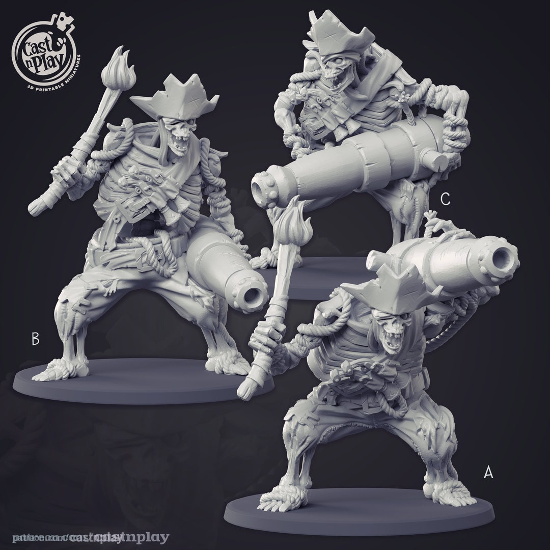 Skeleton Cannoneer Miniature for Dungeons and Dragons - Etsy