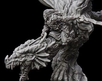 Dragon Rider Miniature for Dungeons and Dragons | Etsy