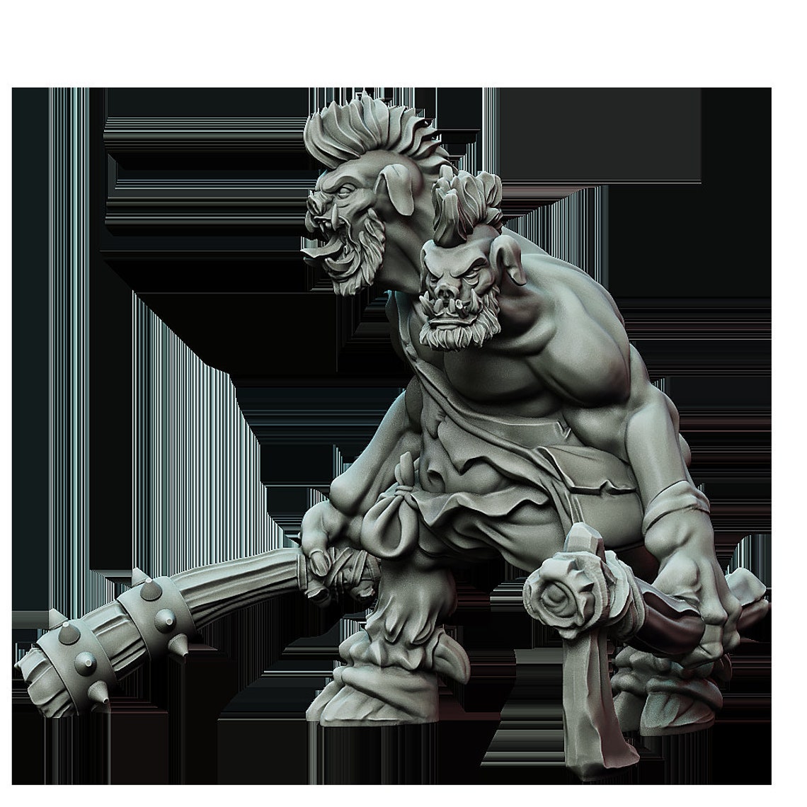 Ettin Miniature for Dungeons and Dragons - Etsy