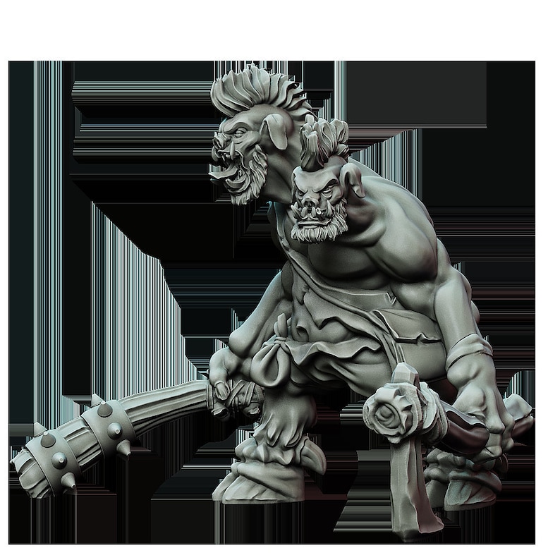 Ettin Miniature for Dungeons and Dragons - Etsy