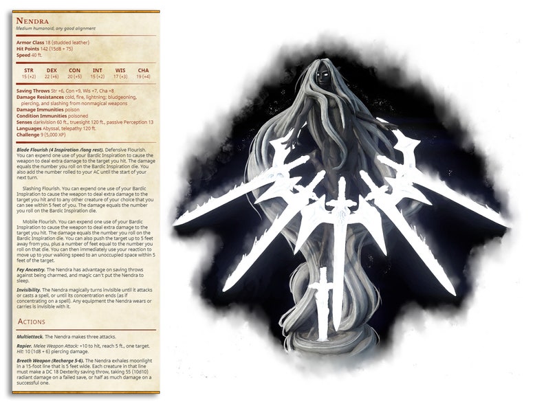 Nendra, Priestess of Eilistraee for Dungeons and Dragons | Pathfinder ...