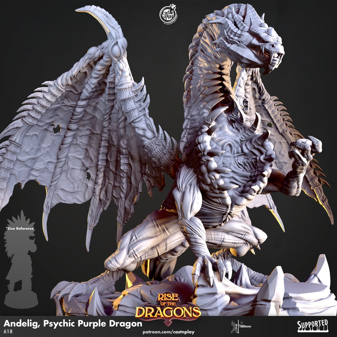Andelig, Psychic Purple Dragon Model by Castnplay - Etsy