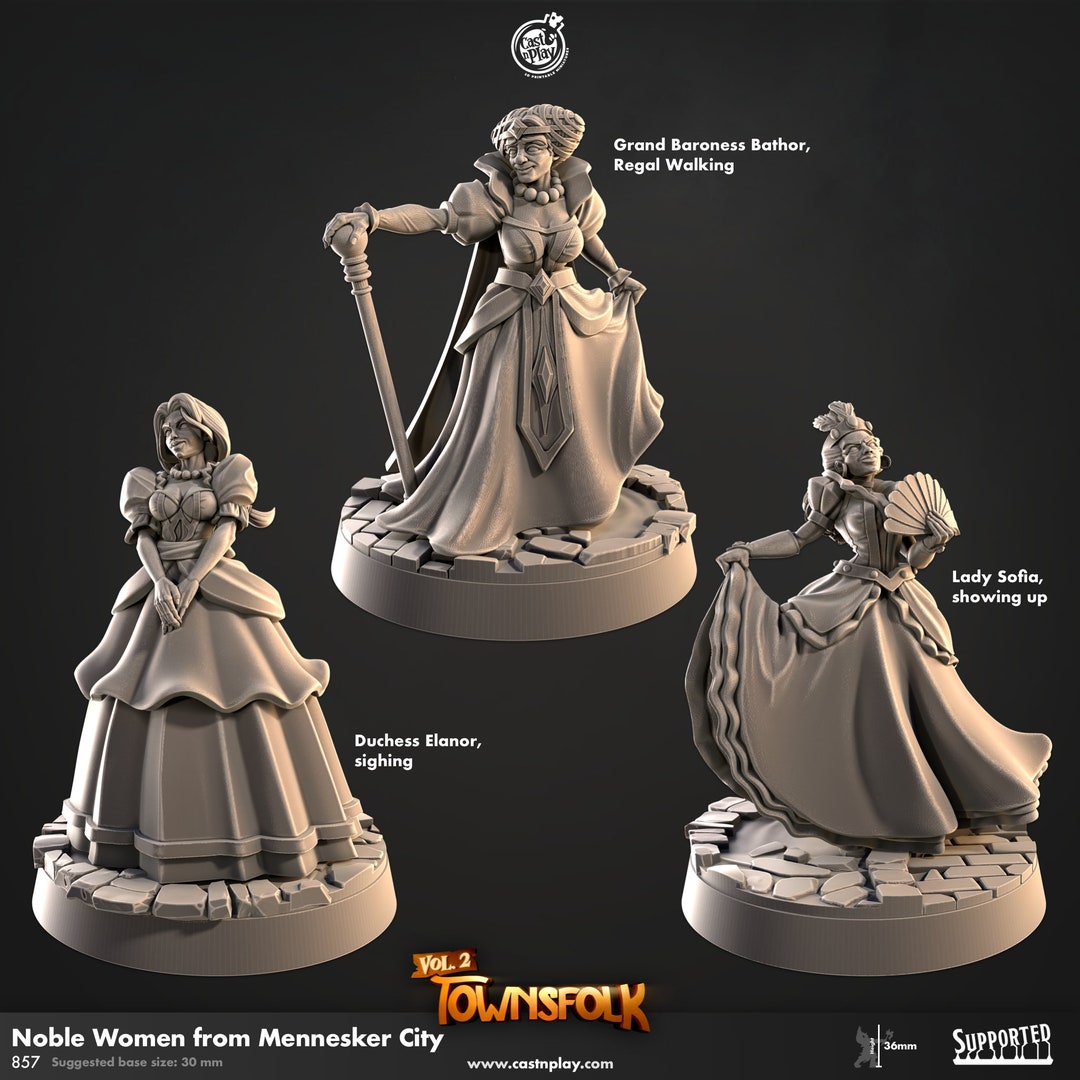 Detailed Miniatures of Noble Women From Mennesker City - Perfect for D ...