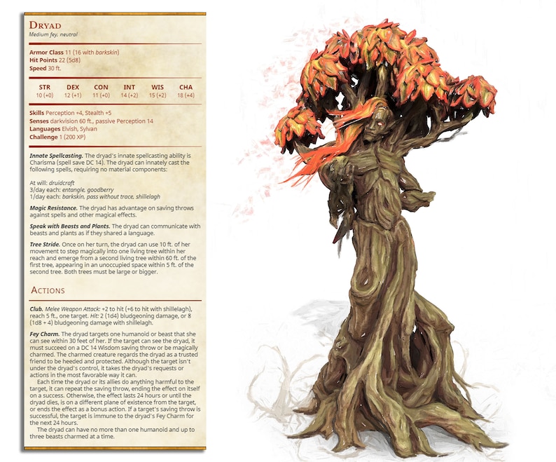 Male Dryad Miniature for Dungeons and Dragons - Etsy