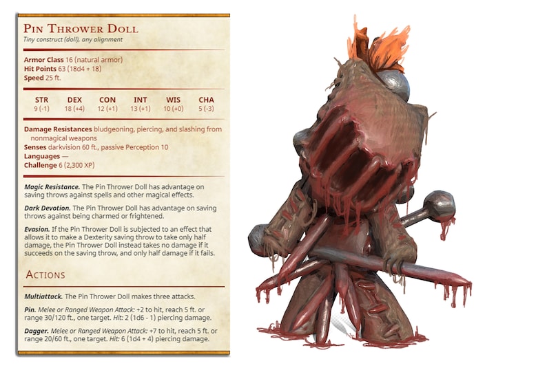 Voodoo Dolls 5-pack Models for Dungeons and Dragons - Etsy