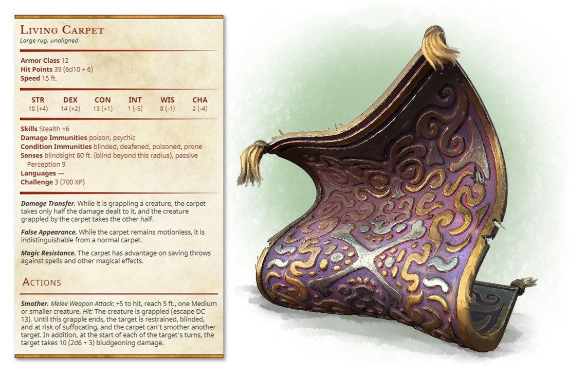 Living Carpet Miniature 2-pack for Dungeons and Dragons - Etsy