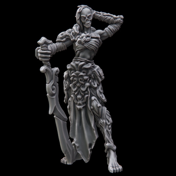Gith Female Sword Master Miniature For Dungeons And Dragons Etsy